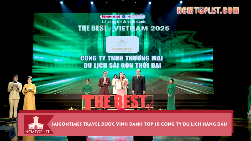 SaigonTimes Travel Vinh dự được vinh danh Top 10 công ty du lịch hàng đầu Việt Nam 2025